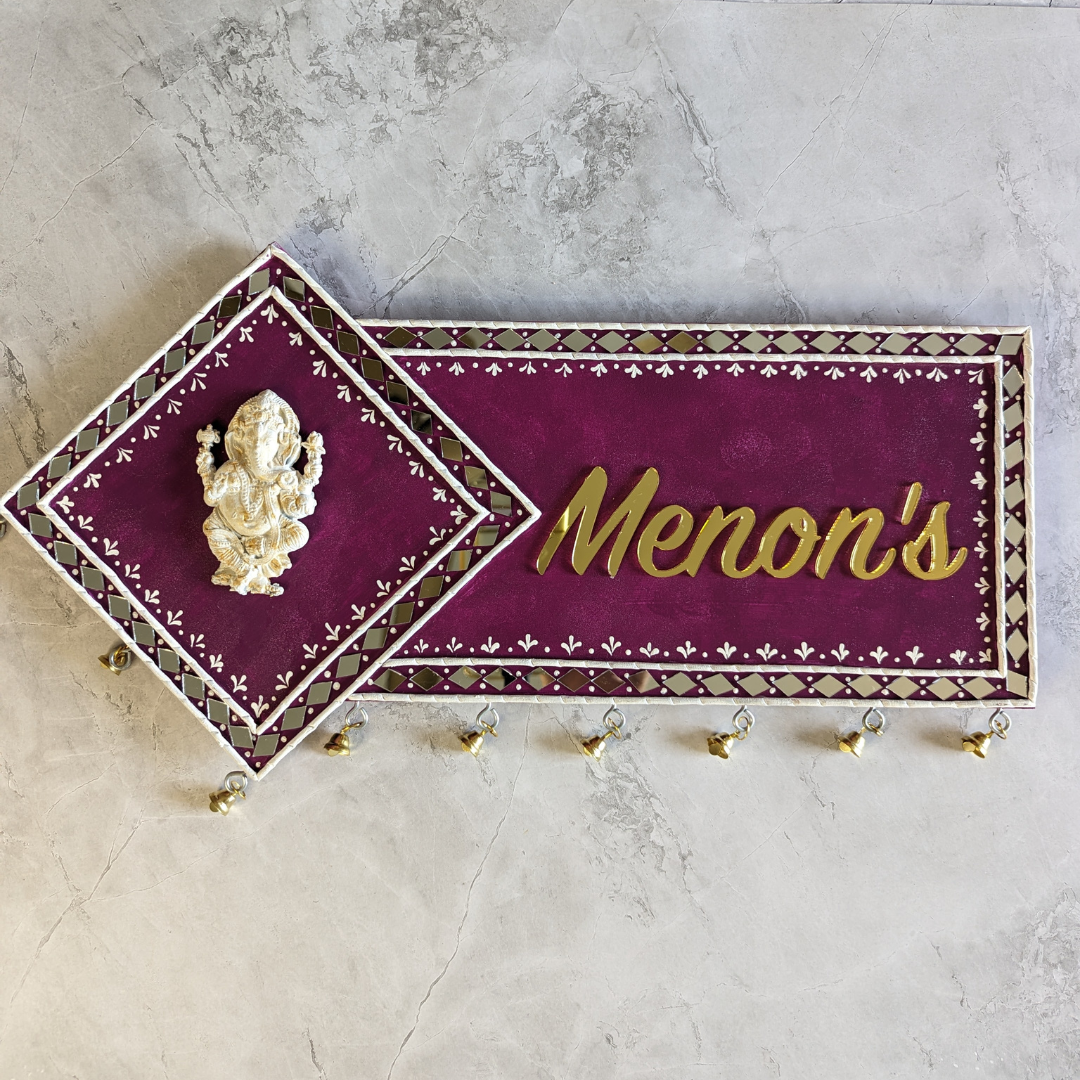 Personalised Handcrafted Lippan House Name Plate – Bahaar Creations