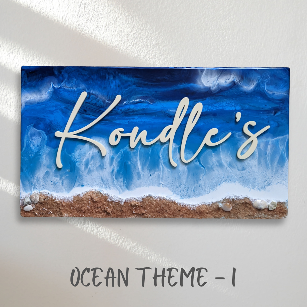 Personalised Handcrafted Ocean House Name Plate – Bahaar Creations